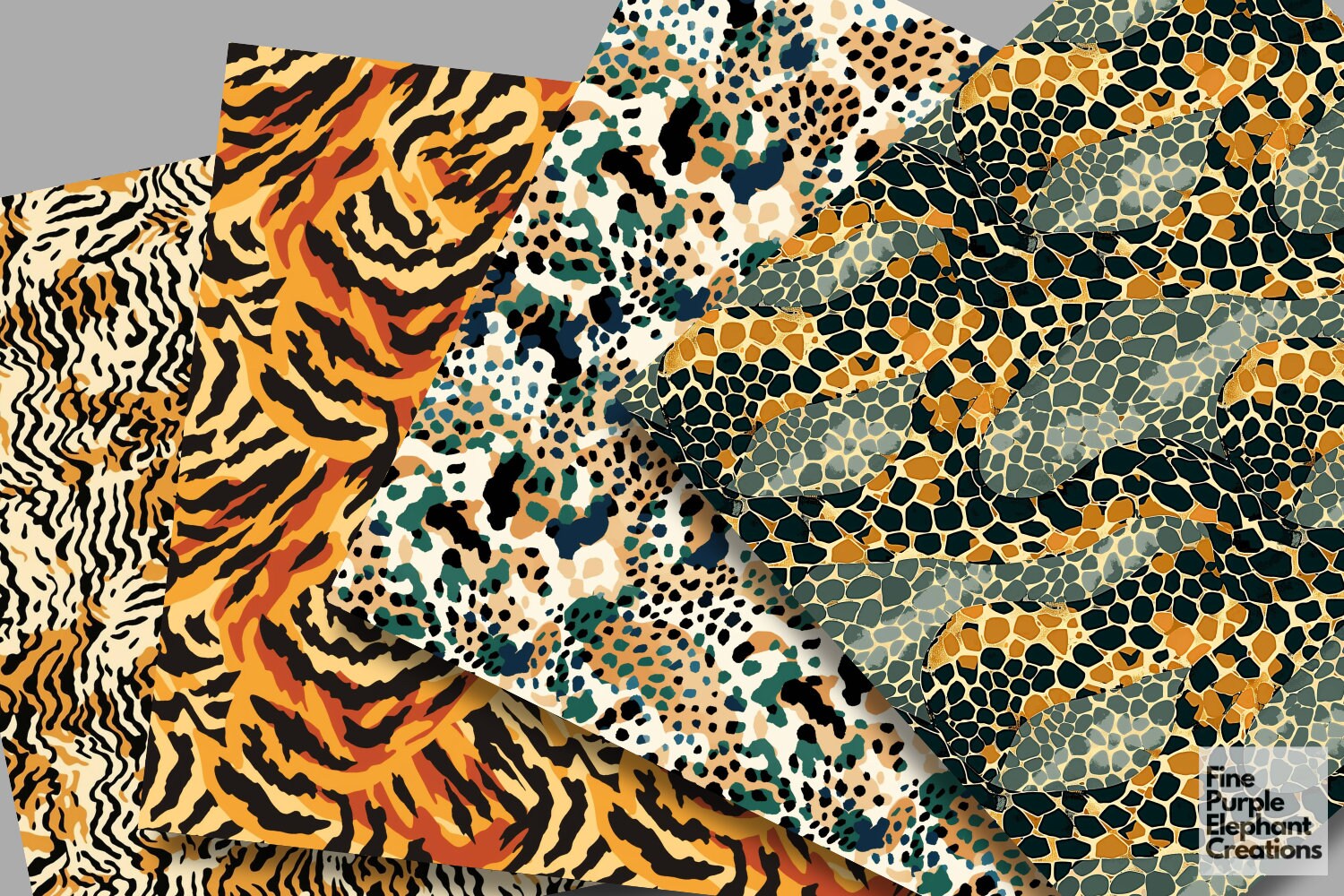 Animal Print Digital Paper | Abstract African Safari Wildlife ...