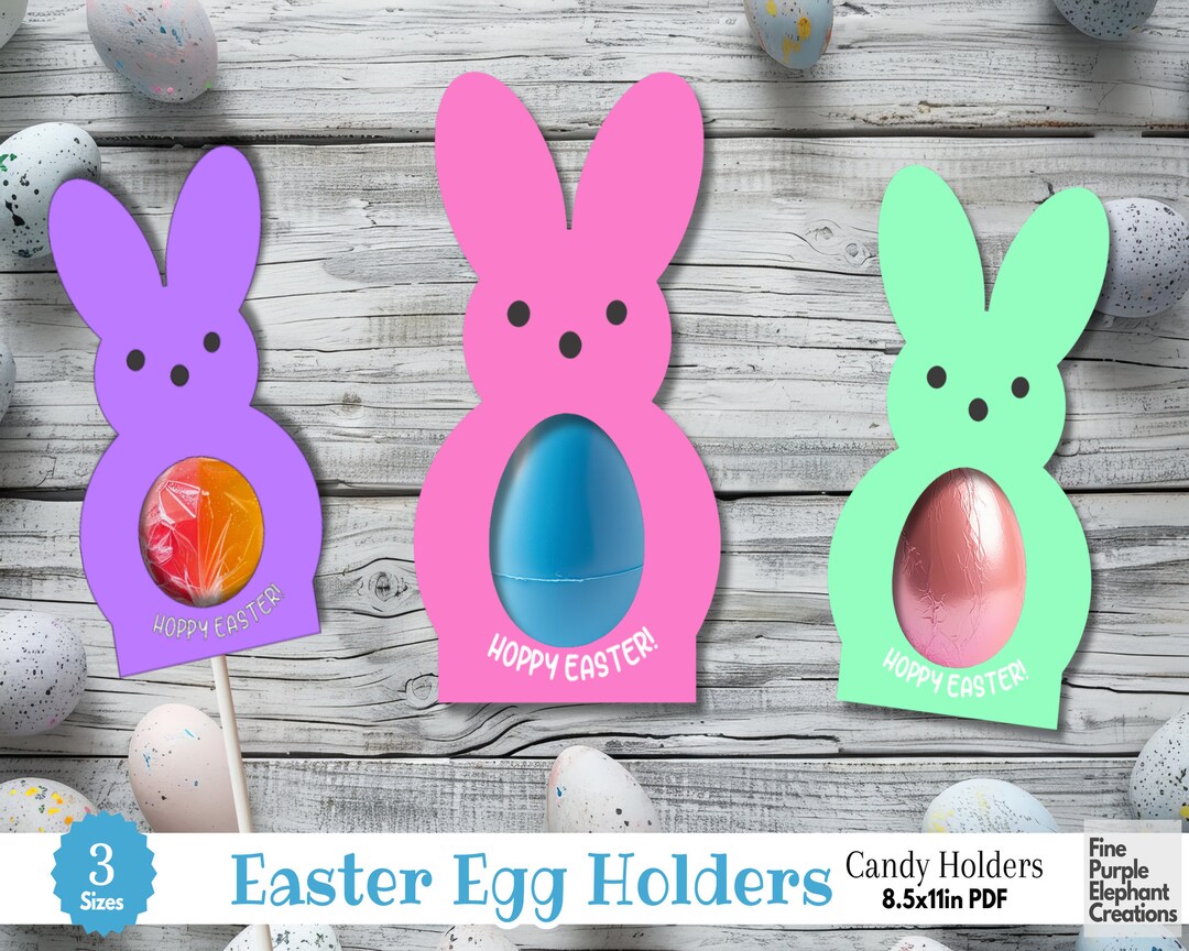 Printable Easter Bunny Candy Holder Digital Paper Cards | Basket Filler ...