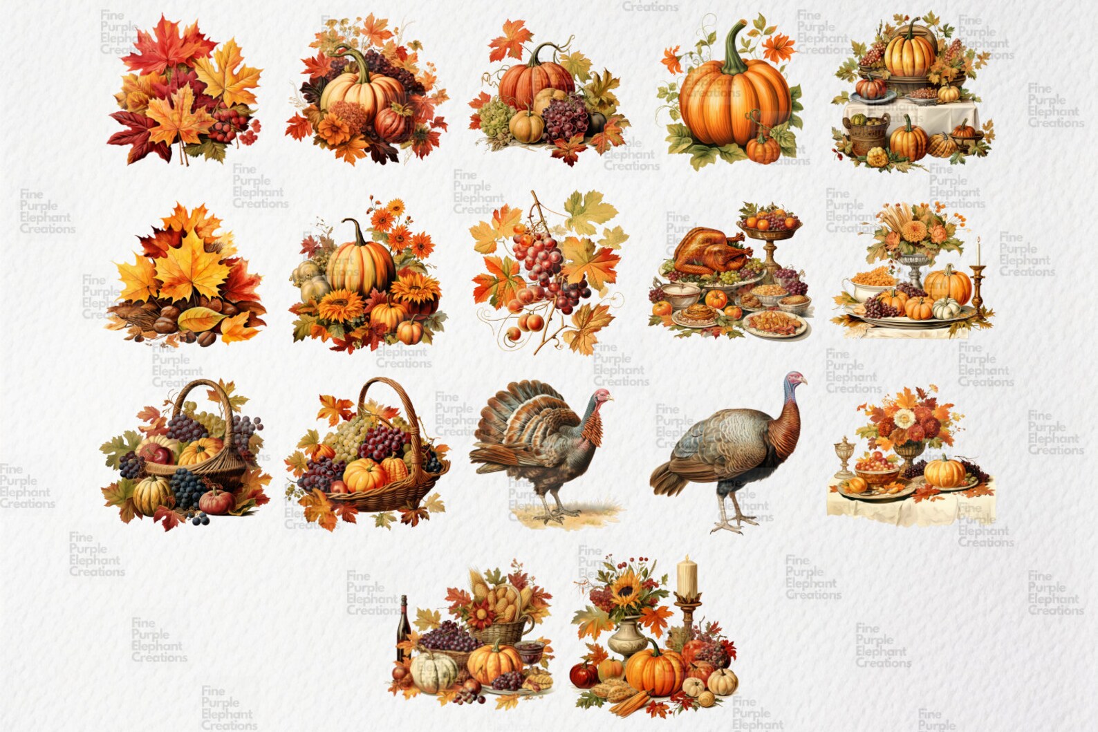 Vintage Thanksgiving Cornucopia PNG Clipart | Fall Pumpkin Sublimation ...