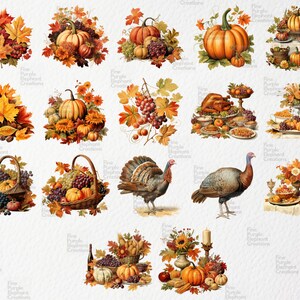 Vintage Thanksgiving Cornucopia PNG Clipart | Fall Pumpkin Sublimation ...