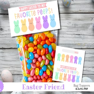 Printable Easter Favorite Peeps Treat Bag Topper Digital Paper Cards ...