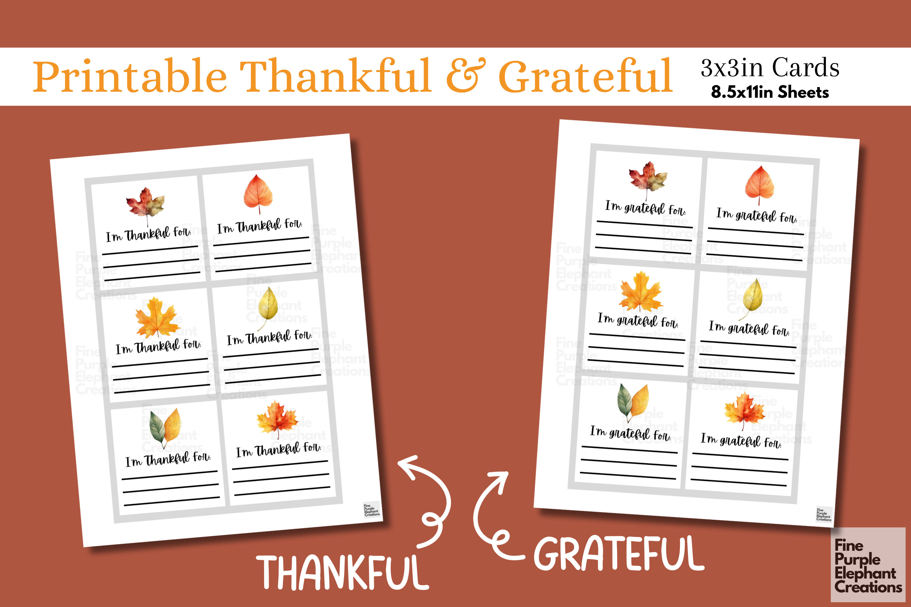 Printable Thanksgiving Thankful Card Digital I Am Grateful - Etsy