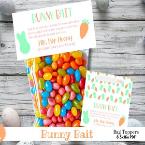 Printable Easter Bunny Bait Treat Bag Topper Digital Paper Cards ...