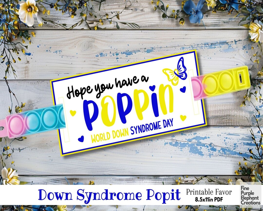 Printable Kids Down Syndrome Awareness Poppin Bracelet Digital Paper ...