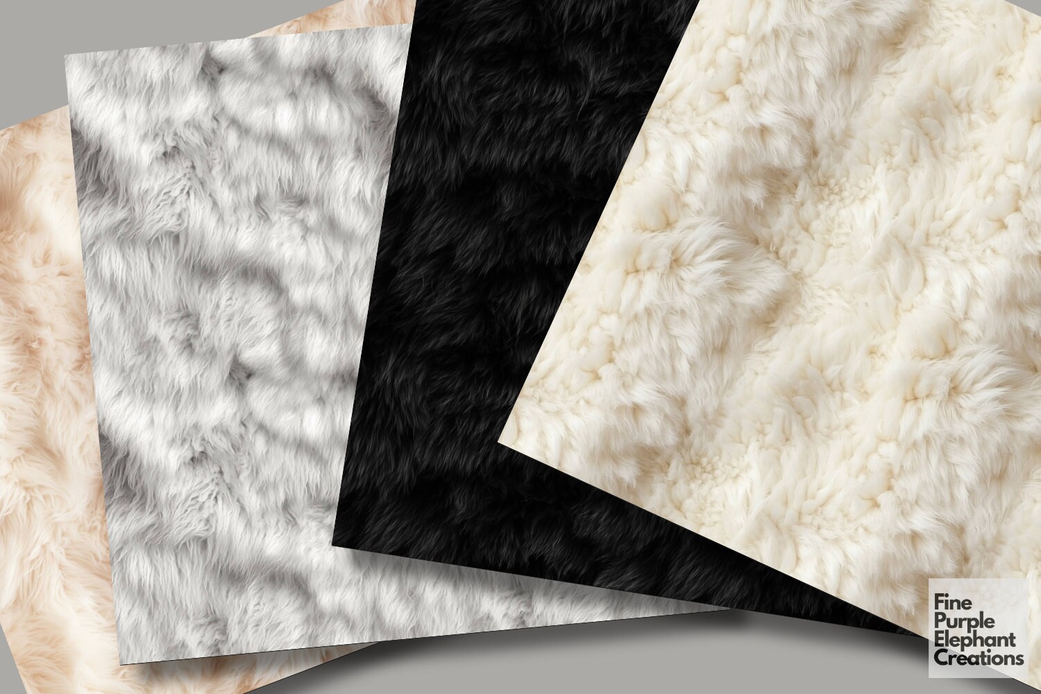 Neutral Fur Pelt Digital Paper | Wild Animal Hair Skin Texture ...