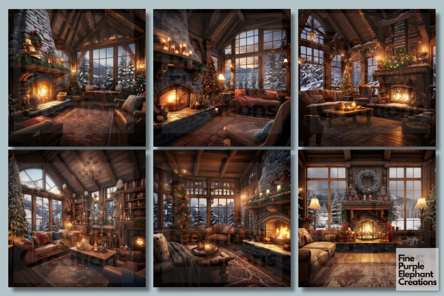 Winter Cabin Interior Digital Paper Christmas Sublimation - Etsy