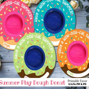 Printable Play Dough Donut Summer Digital Paper Card -doughnut Non ...