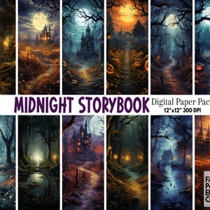 Spooky Halloween Digital Paper Haunted House Sublimation HD Storybook ...
