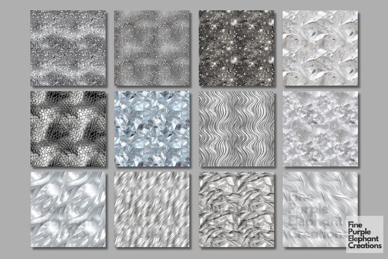 Silver Metallic Texture Digital Paper | Glam Glitter Shimmer ...