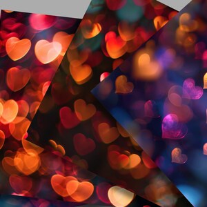 Rainbow Heart Bokeh Texture Digital Paper | Glam Glitter Shimmer ...