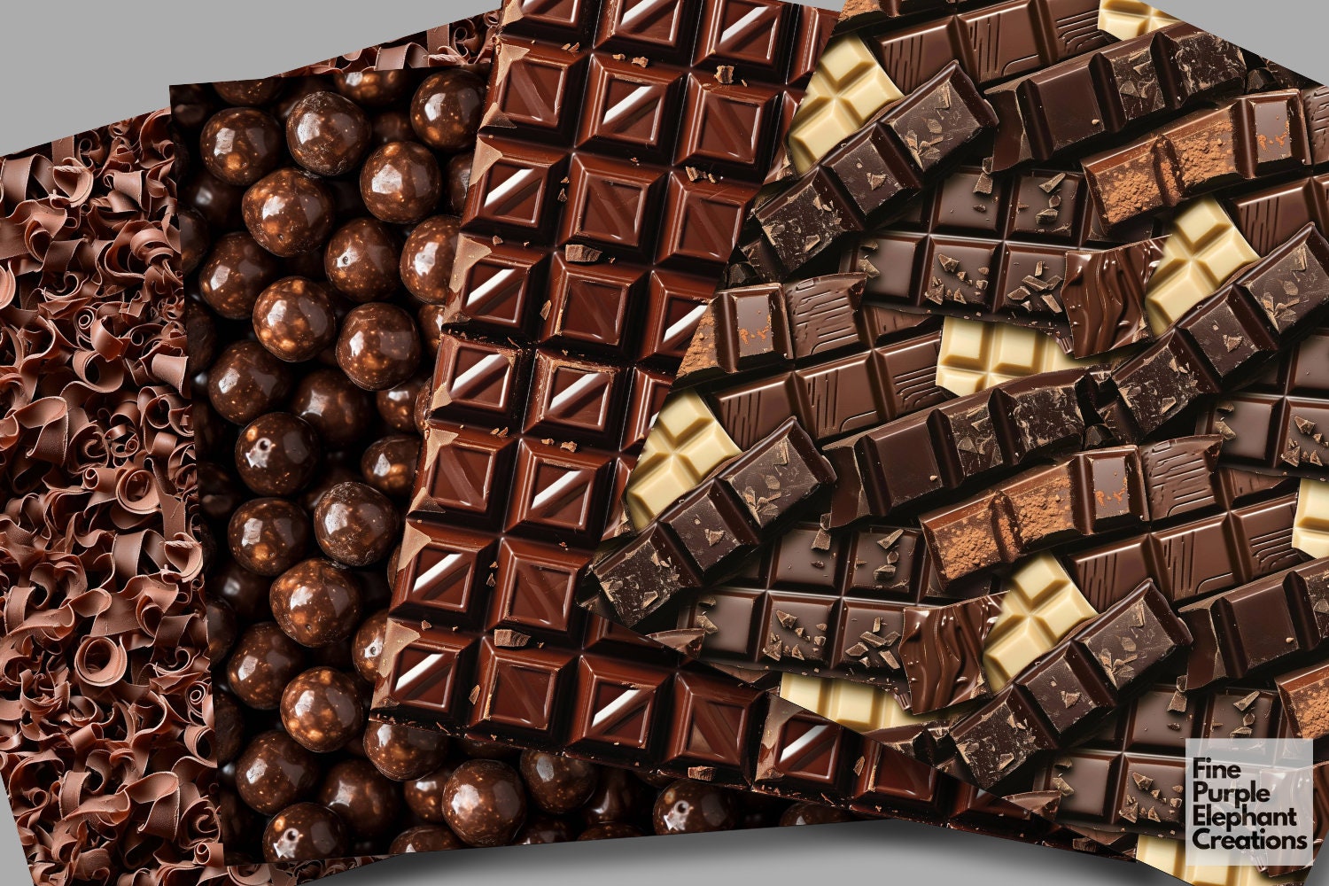 Chocolate Textures Digital Paper | Printable Candy Bar Box Scrapbook ...