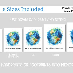 Custom Earth Day Helping Hand Handprint Digital Art Print | Gift ...