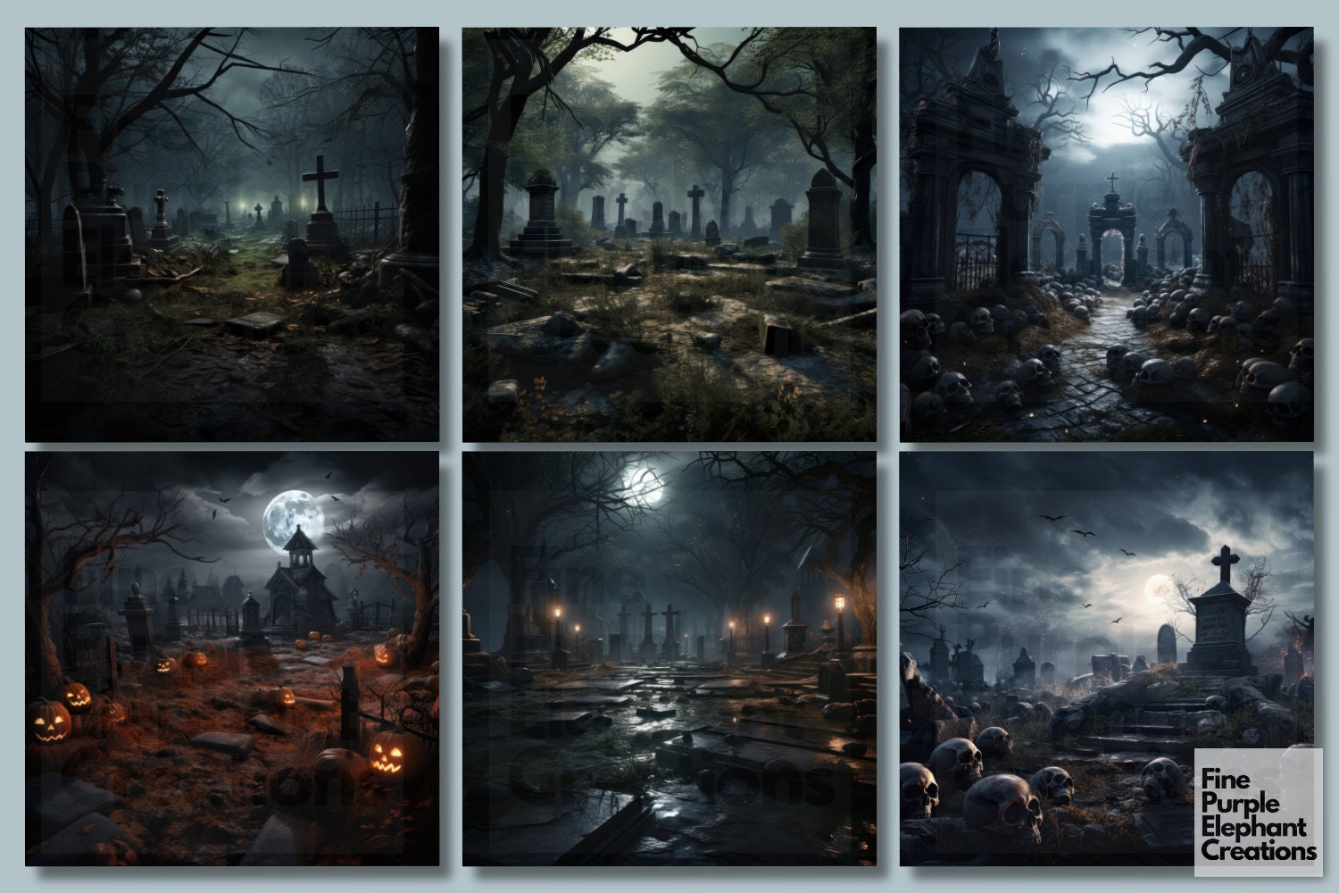 Scary Graveyard Digital Paper | Halloween Sublimation | HD Scary ...