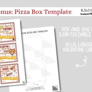 Printable Kids Pizza Valentine Digital Paper Cards | Candy School ...