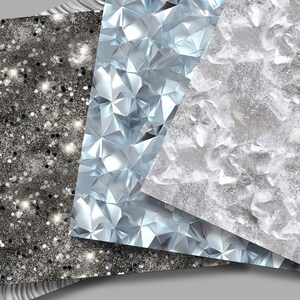 Silver Metallic Texture Digital Paper | Glam Glitter Shimmer ...