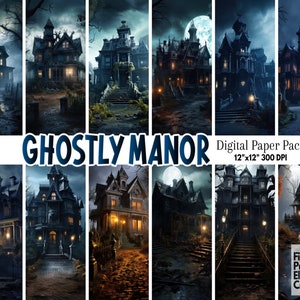 Haunted House Digital Paper Halloween Sublimation HD Scary - Etsy