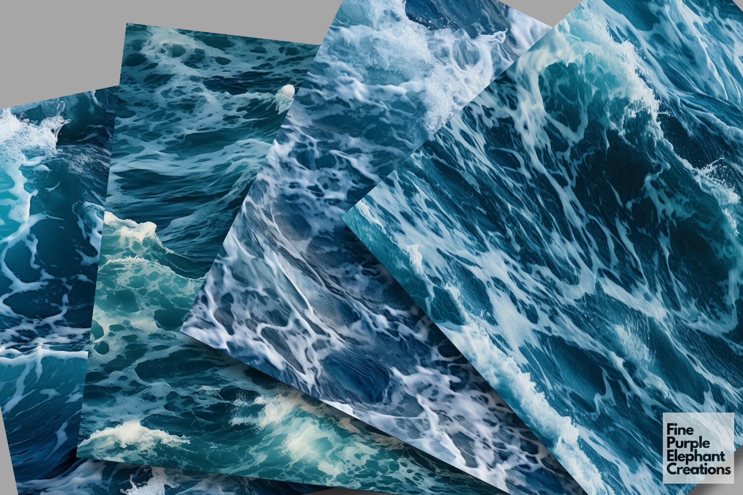 Ocean Water Digital Paper | Summer Scrapbook Pattern | Light Reflection ...