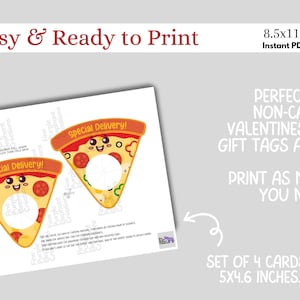 Printable Play Dough Pizza Valentine Digital Paper Cards | Non-candy ...