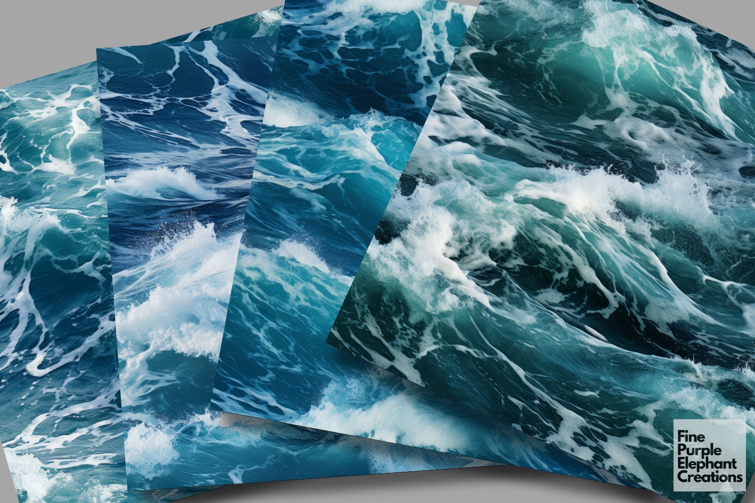 Ocean Water Digital Paper | Summer Scrapbook Pattern | Light Reflection ...