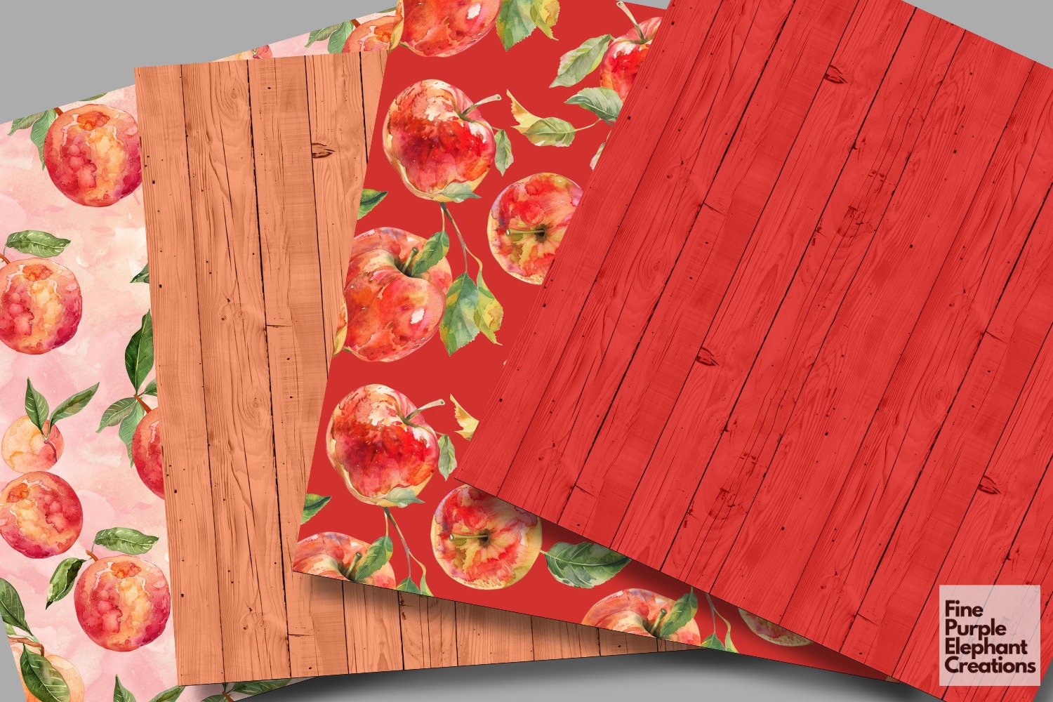 Farmhouse Fruit Digital Paper | Summer Themed Scrapbook Country Colored ...