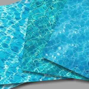Pool Water Digital Paper | Summer Scrapbook Pattern | Light Reflection ...