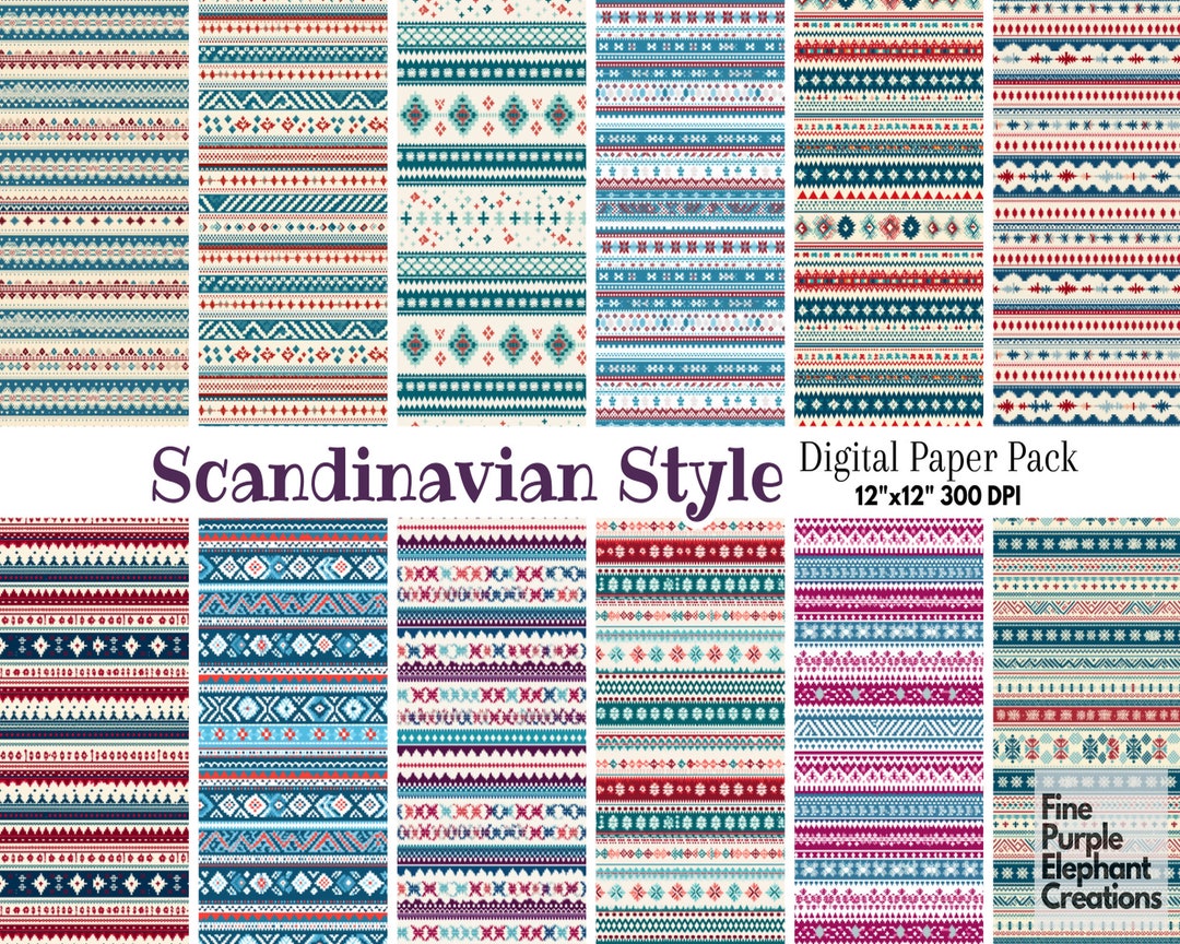 Colorful Scandinavian Digital Paper Christmas Sublimation - Etsy