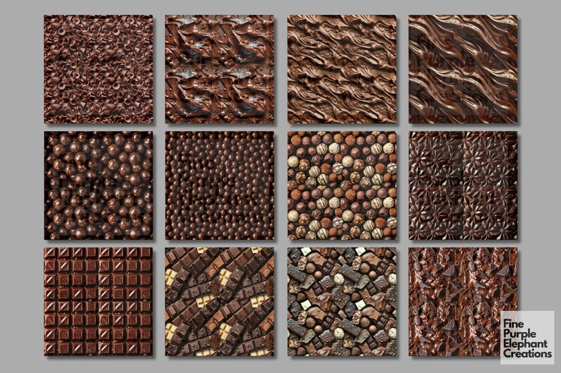 Chocolate Textures Digital Paper | Printable Candy Bar Box Scrapbook Background Sublimation ...