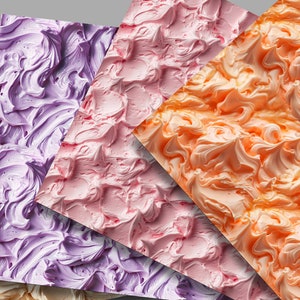Pastel Frosting Textures Digital Paper | Printable Party Cake Scrapbook ...