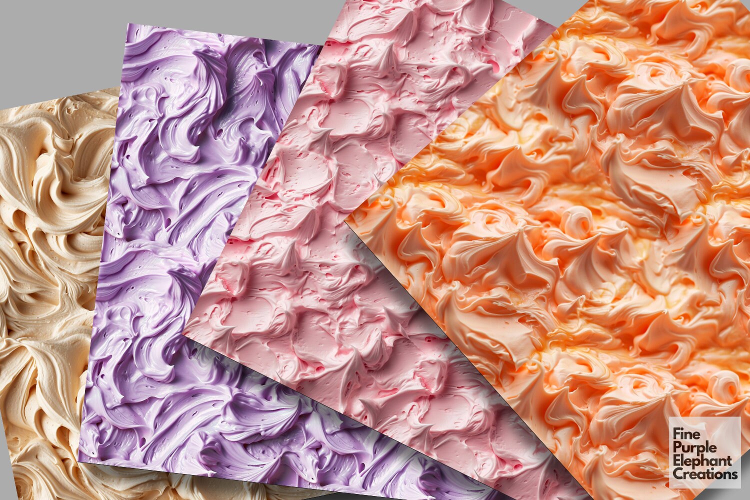 Pastel Frosting Textures Digital Paper | Printable Party Cake Scrapbook ...