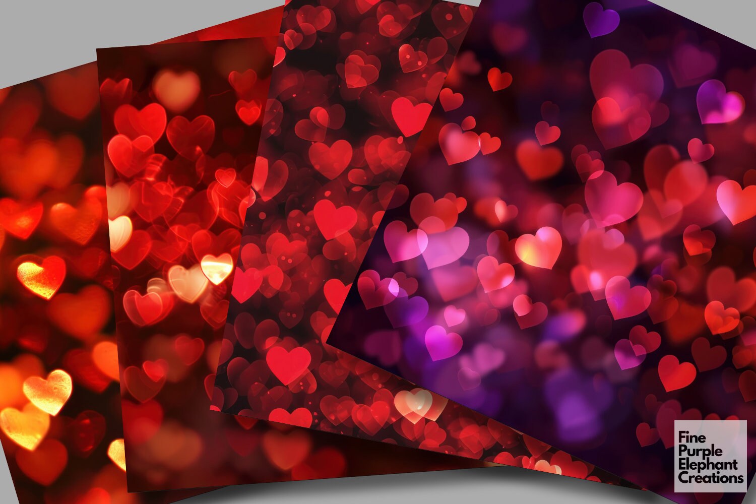 Valentine Heart Bokeh Texture Digital Paper Glam Glitter Shimmer ...