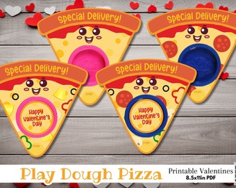Printable Play Dough Ice Cream Valentine Digital Paper Cards | Non ...