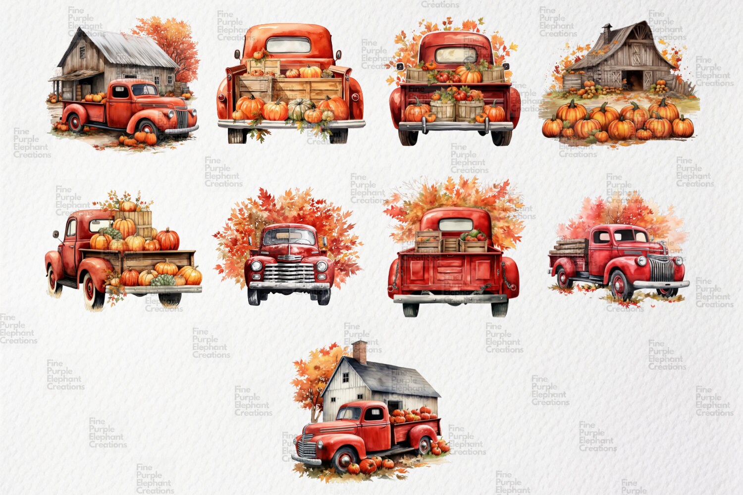 Harvest Red Pickup Truck PNG Clipart | Fall Sublimation | Autumn ...