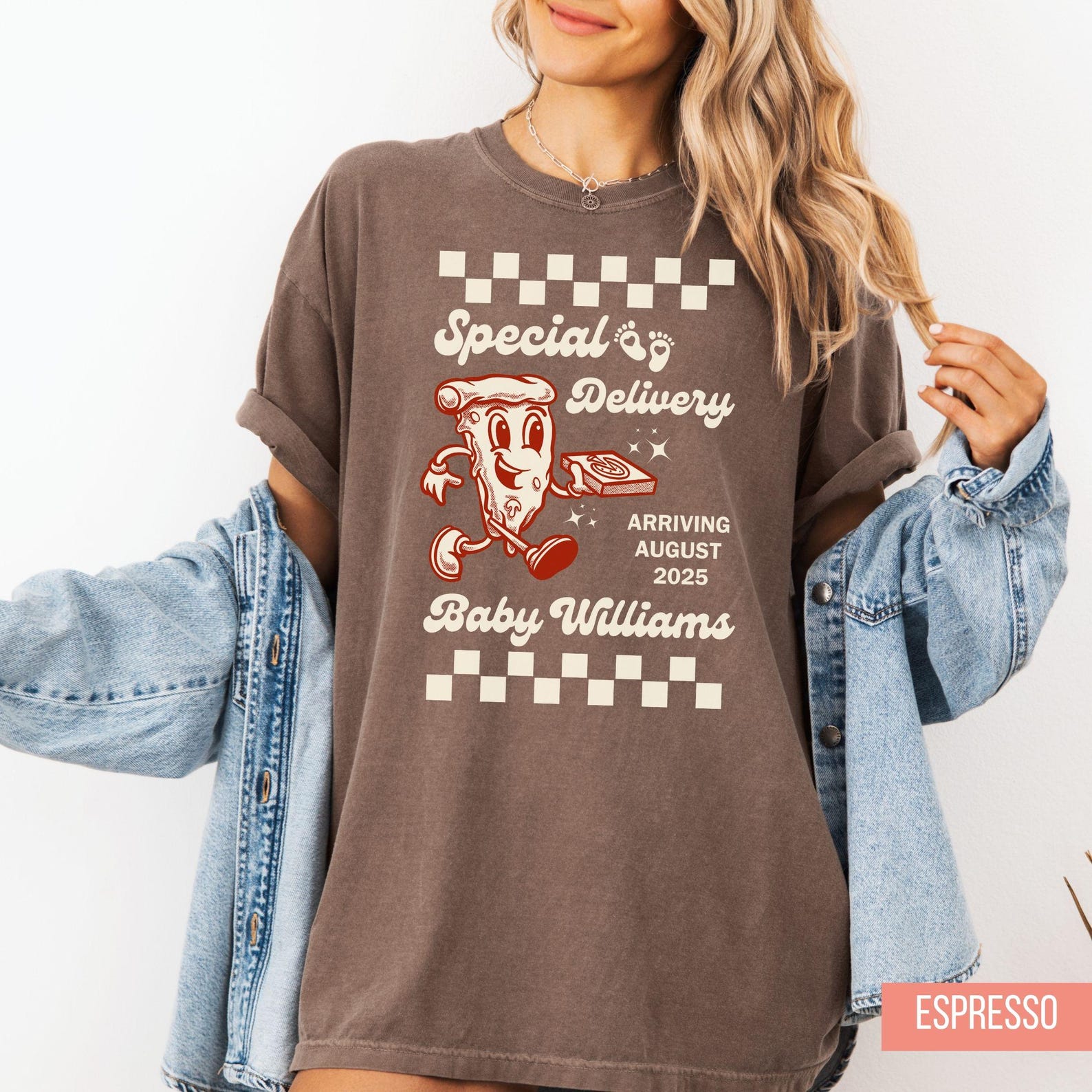 Personalised Pizza Pregnancy Announcement Shirt Custom Name Couples ...