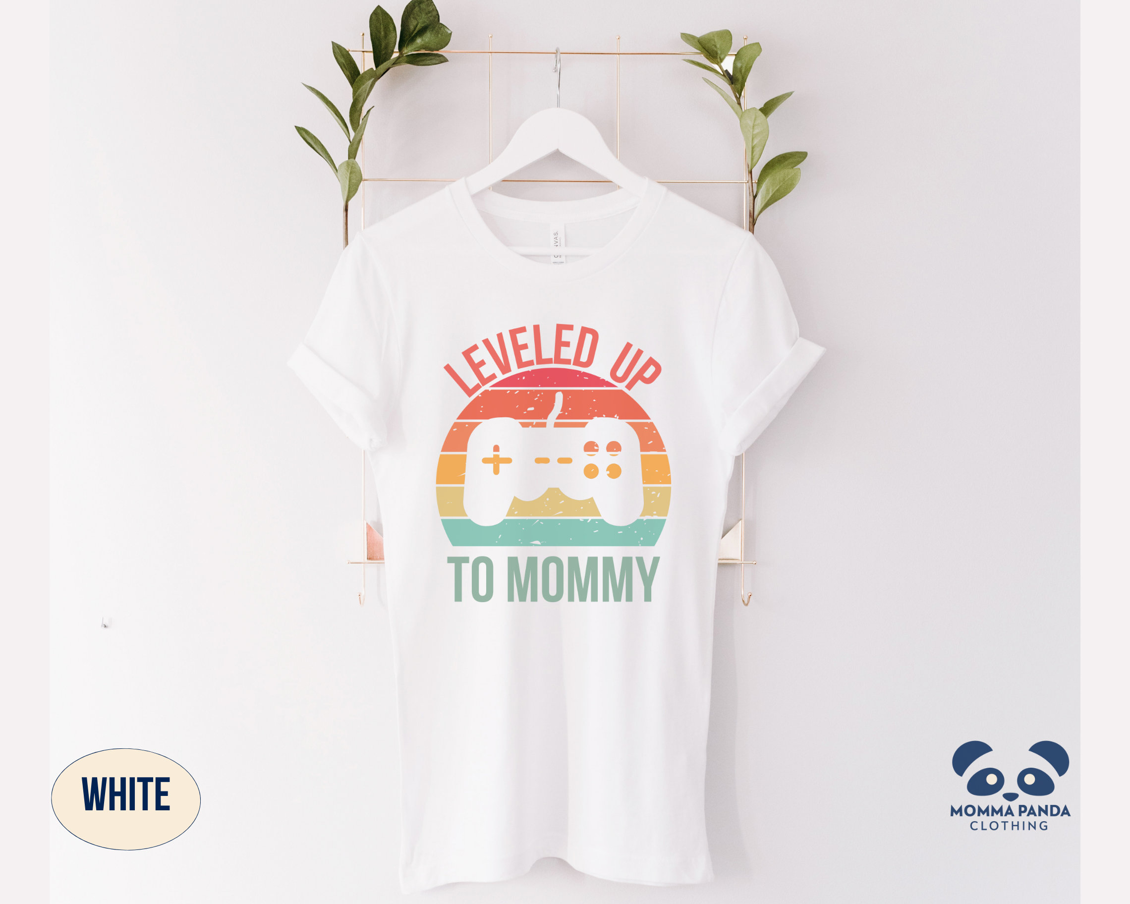 Leveled up to Daddy Leveled up to Mommy Pregnancy Announcement Shirts ...