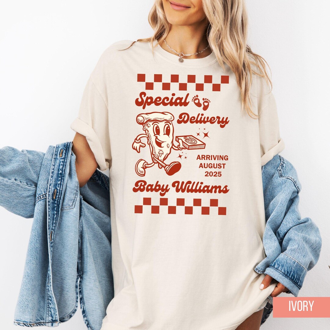 Personalised Pizza Pregnancy Announcement Shirt Custom Name Couples ...