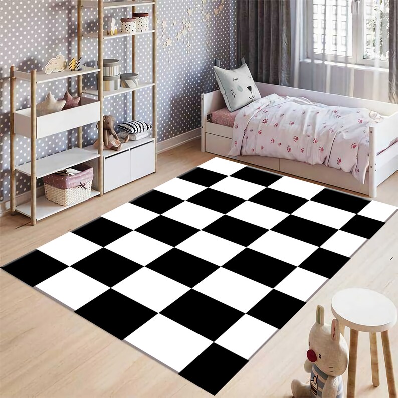 Chess Rug Chess Board Rug Chess Printed Rug Washable Non - Etsy