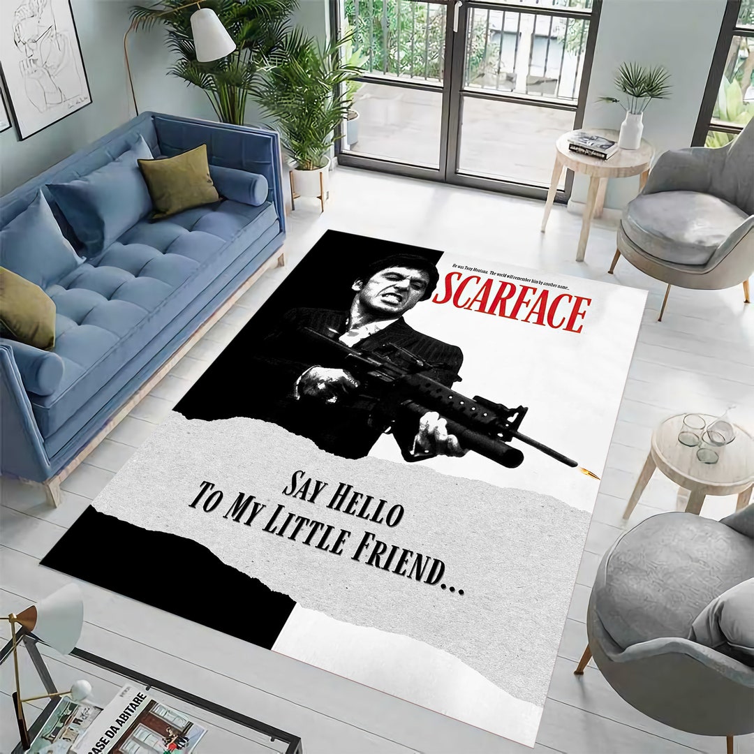 Scarface Rug,housewarming Gift Rug,scarface Area Rug,for Living Room ...