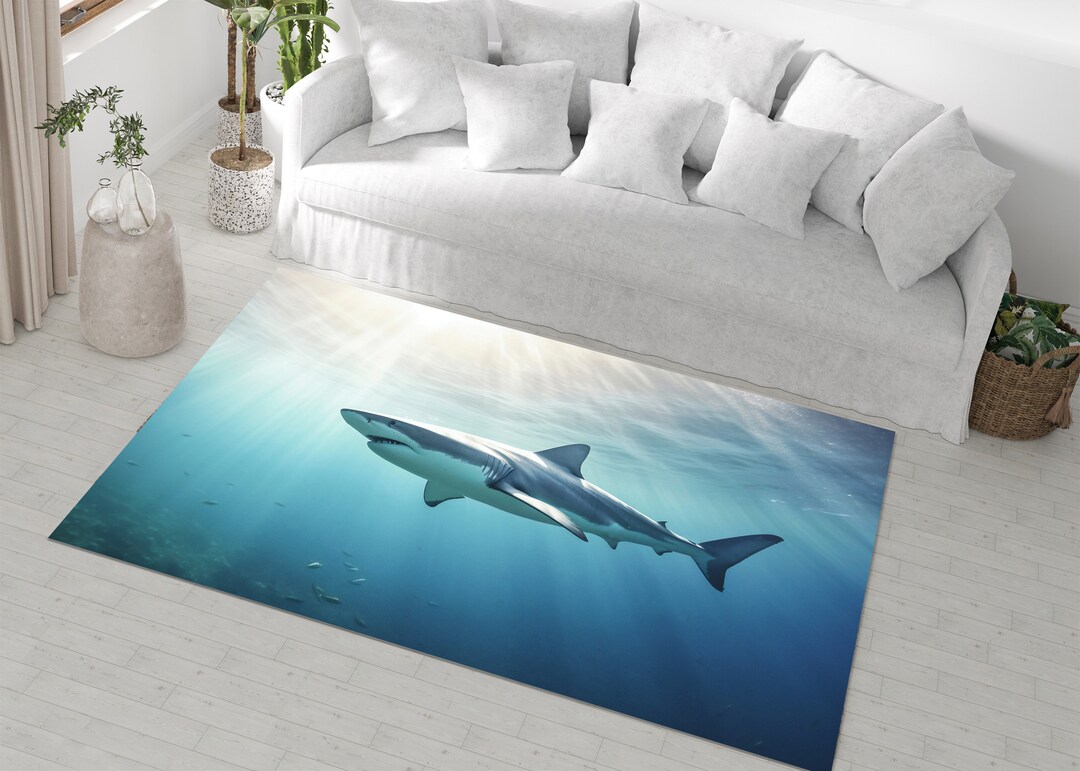 Shark Art Rug,shark Rug,3d Shark Rug,modern Rugs,area Rug,3d Art Rugs ...