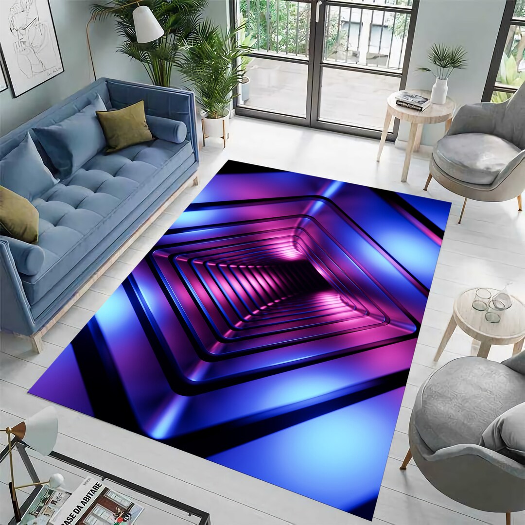 Neon Rug,vortex Rug, 3D Vortex Rug, Modern Rug, Area Rug, 3D Art Rug ...