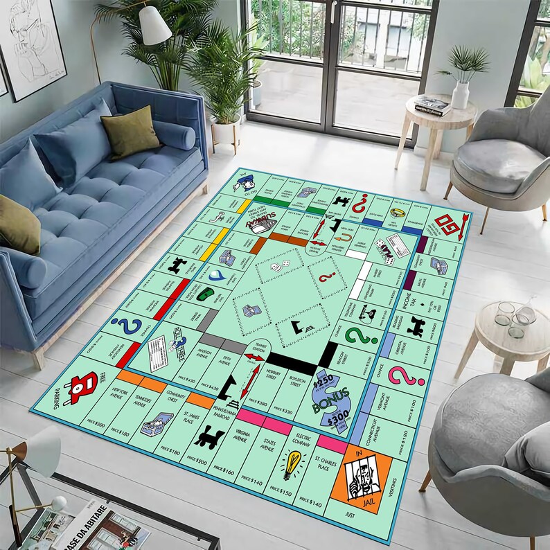 Board Game Rug, Monopoly Rug, Kids Rug, Boy Room Rug, Girl Room Rug ...