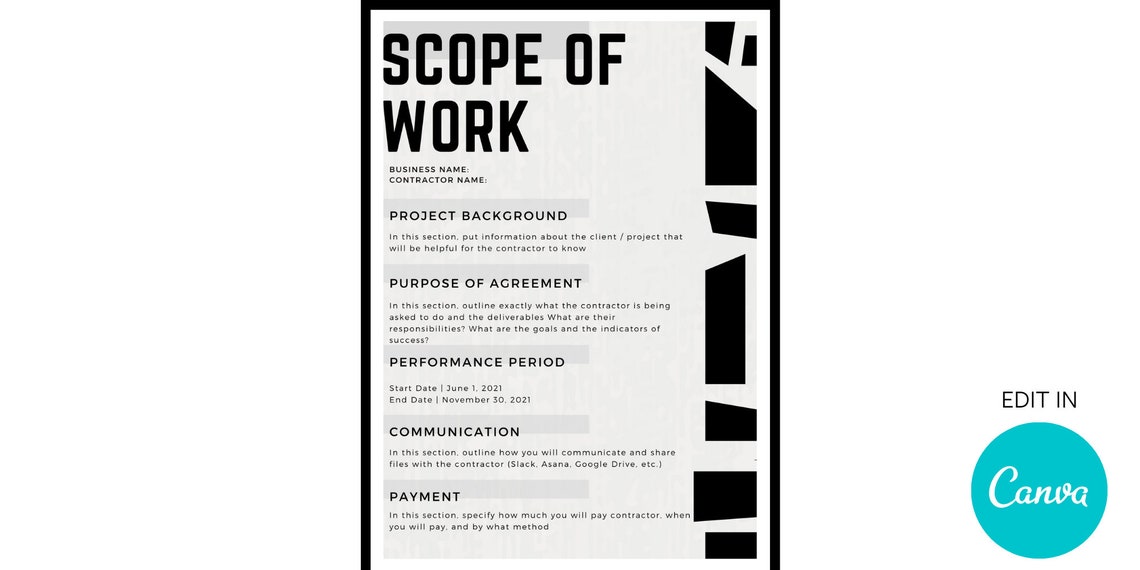 Scope of Work | Project Plan | Virtual Assistant Scope of Work ...