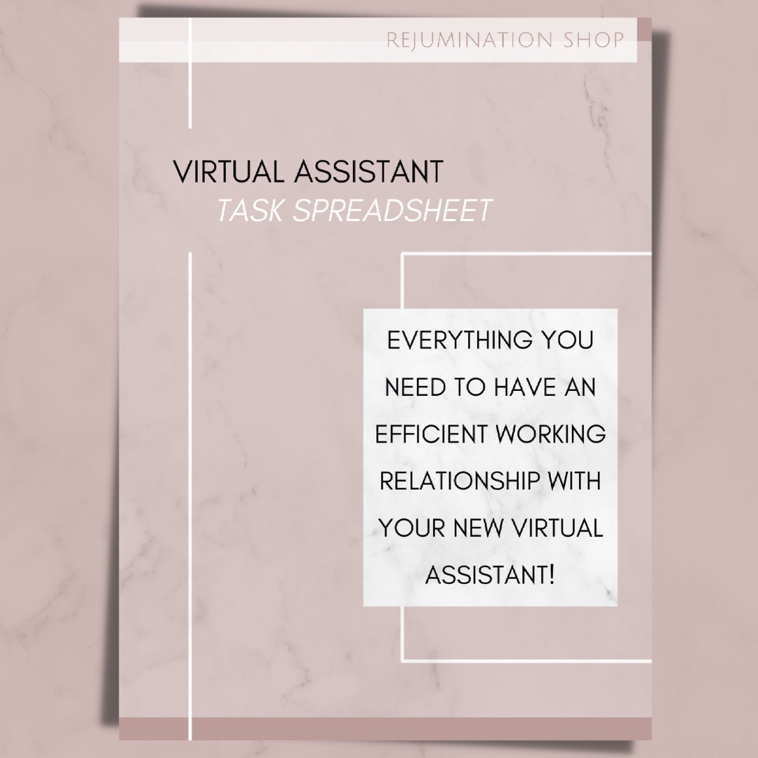 Virtual Assistant Task List | Virtual Assistant Take Spreadsheet | VA ...