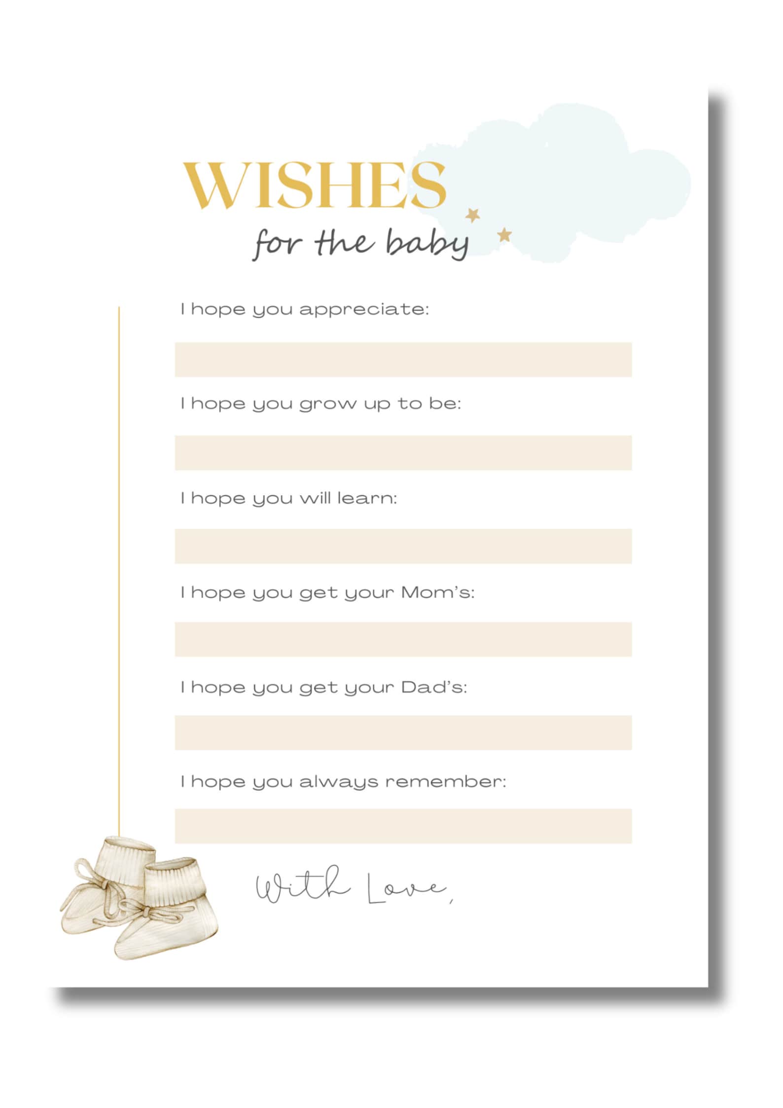 Baby Shower Game | Wishes for the Baby | Baby Shower Template | Baby ...