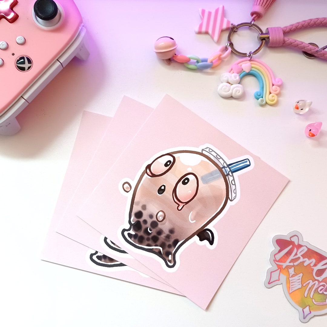 Boba Tea Slime Creature Mini Wall Art Print - Etsy
