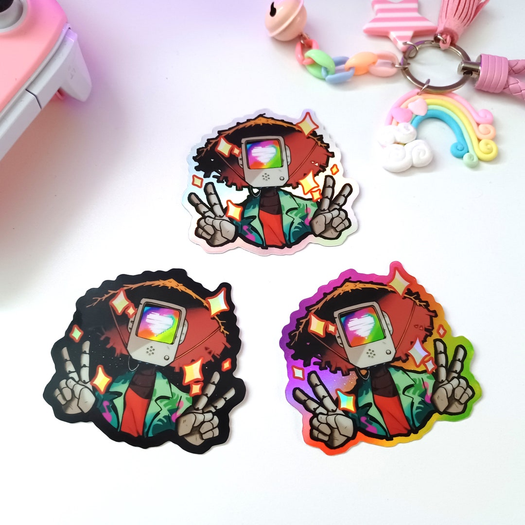 Peace Out! Momo From Stray Holographic Vinyl Sticker UPDATED DESIGN - Etsy