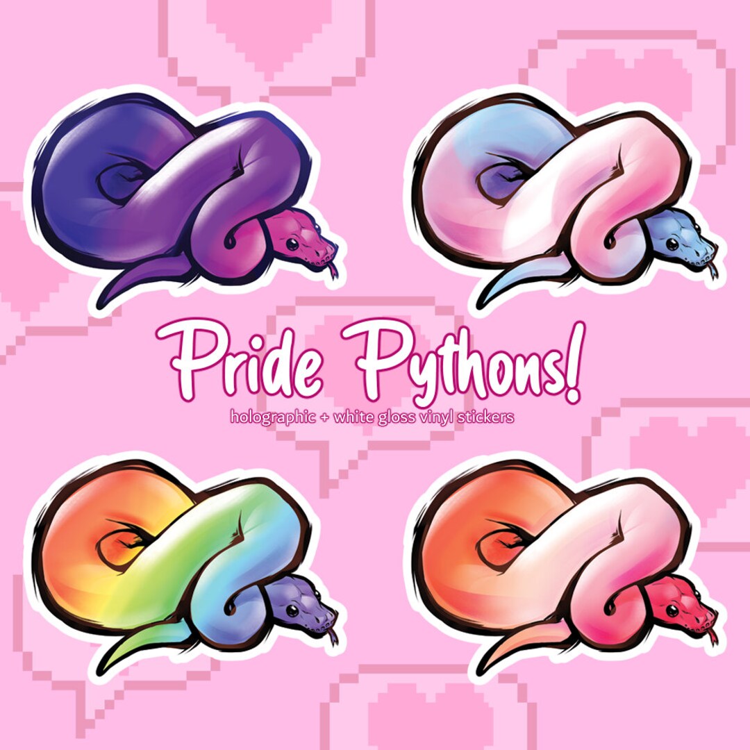 Holographic LGBT Pride Snake Stickers - Etsy