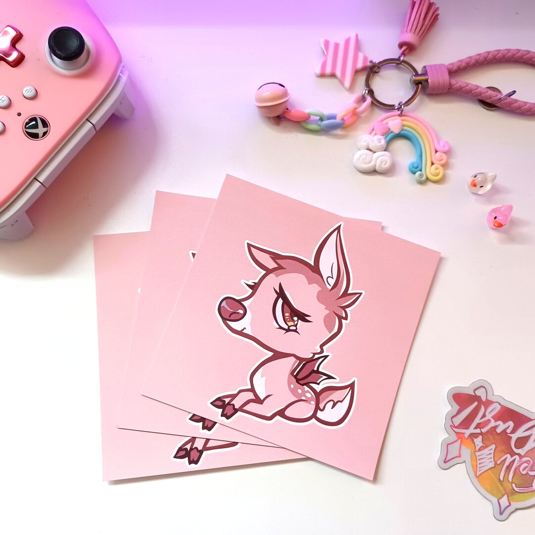 Kawaii Pink Lovecore Deer Matte Cardstock Wall Art Print - Etsy