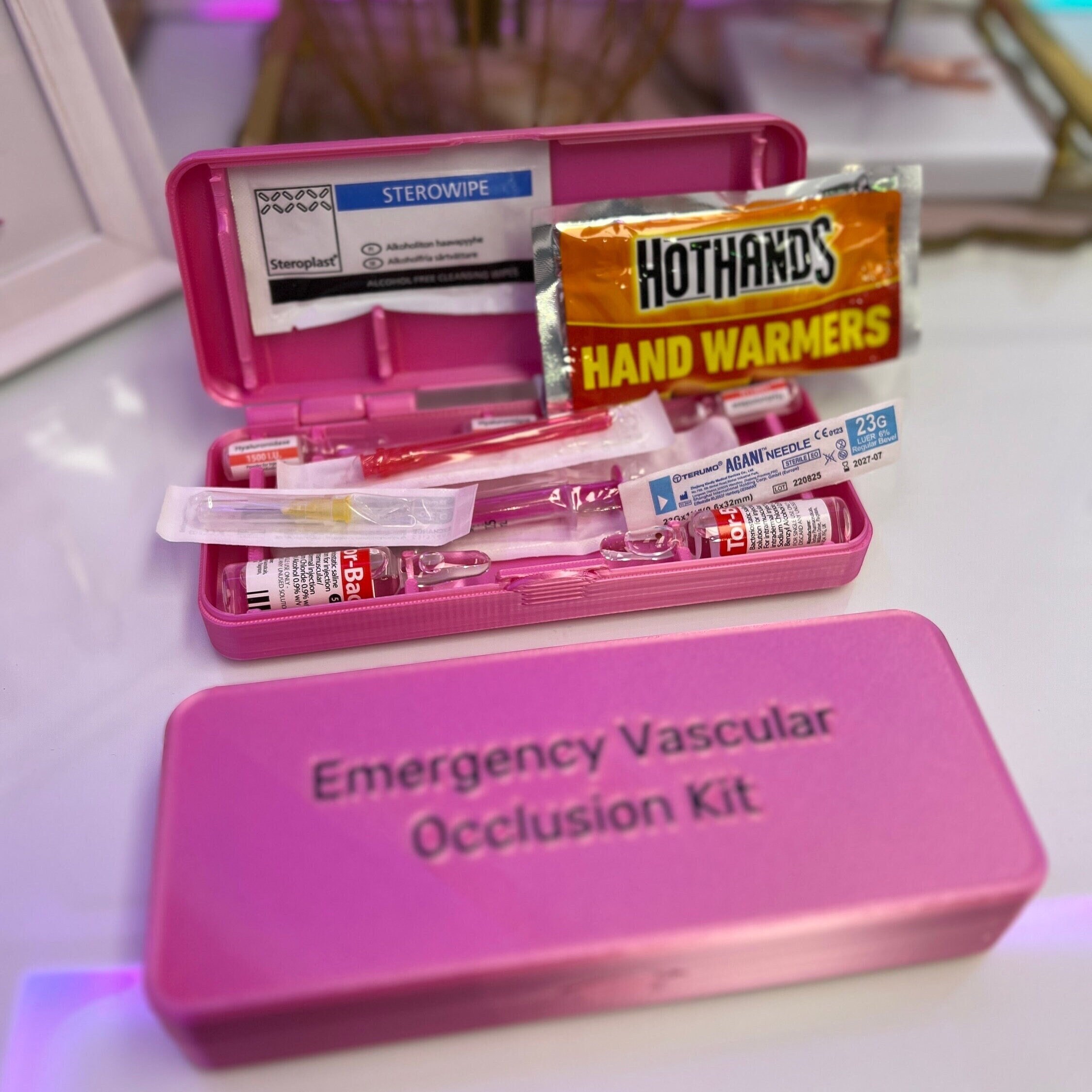 Emergency Vascular Occlusion Kit Storage Box Holder for Aesthetics PINK ...