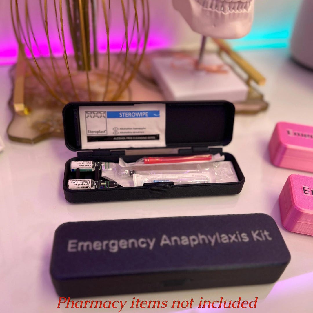 Emergency Anaphylaxis Kit Storage Box Holder for Aesthetics (BLACK ...