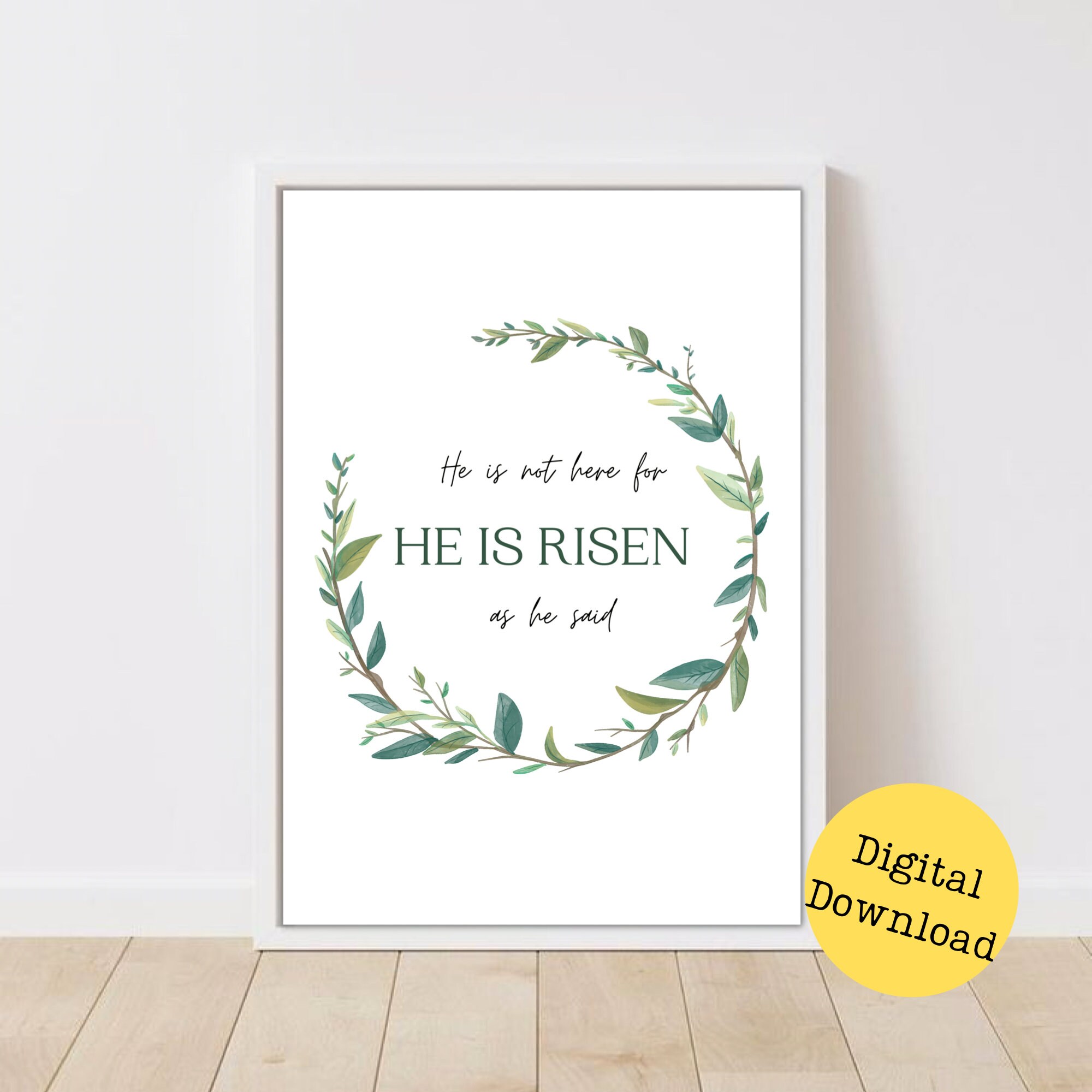 He is Risen Christian Easter Digital Print Download for Home Decor - Etsy